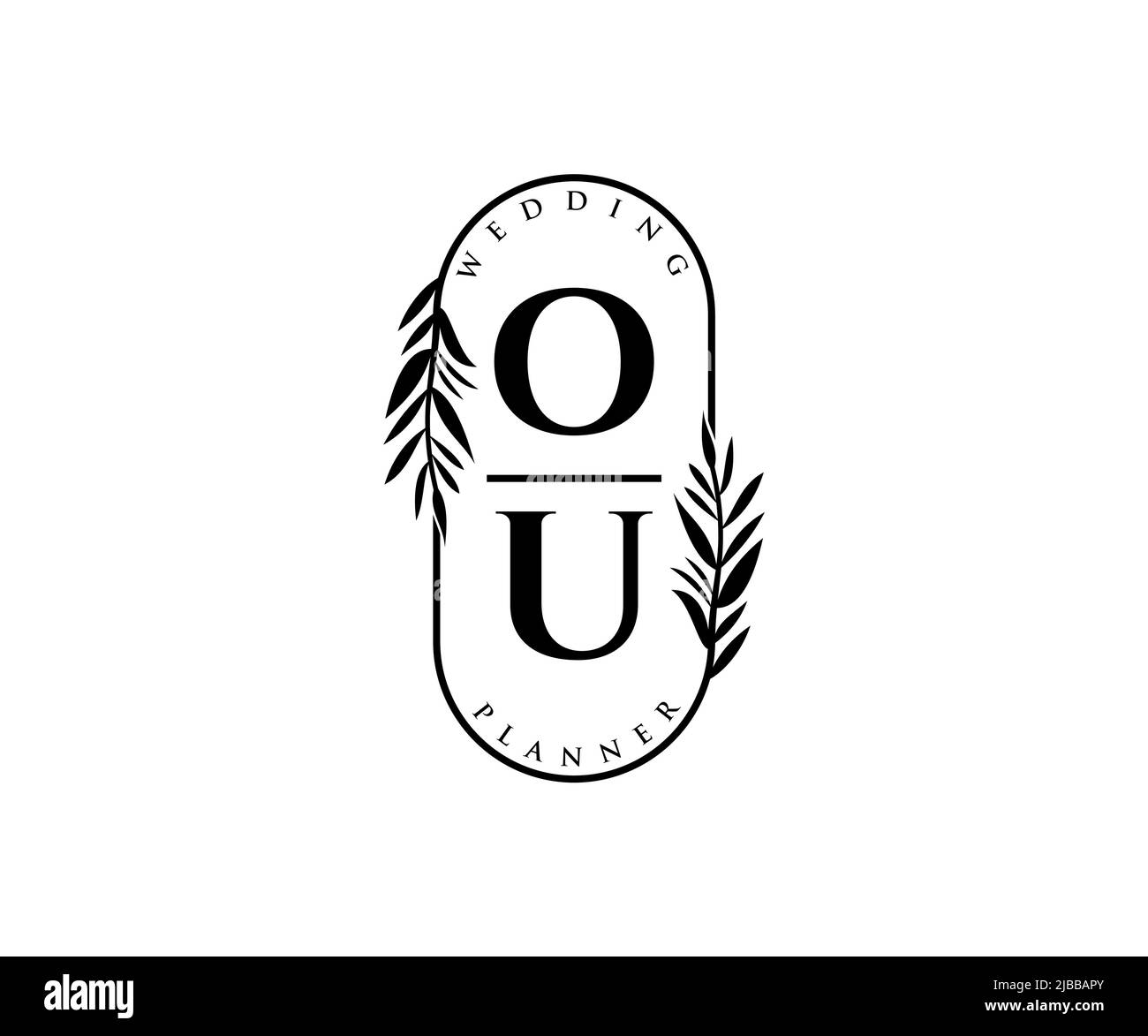 OU Initials letter Wedding monogram logos collection, hand drawn modern ...