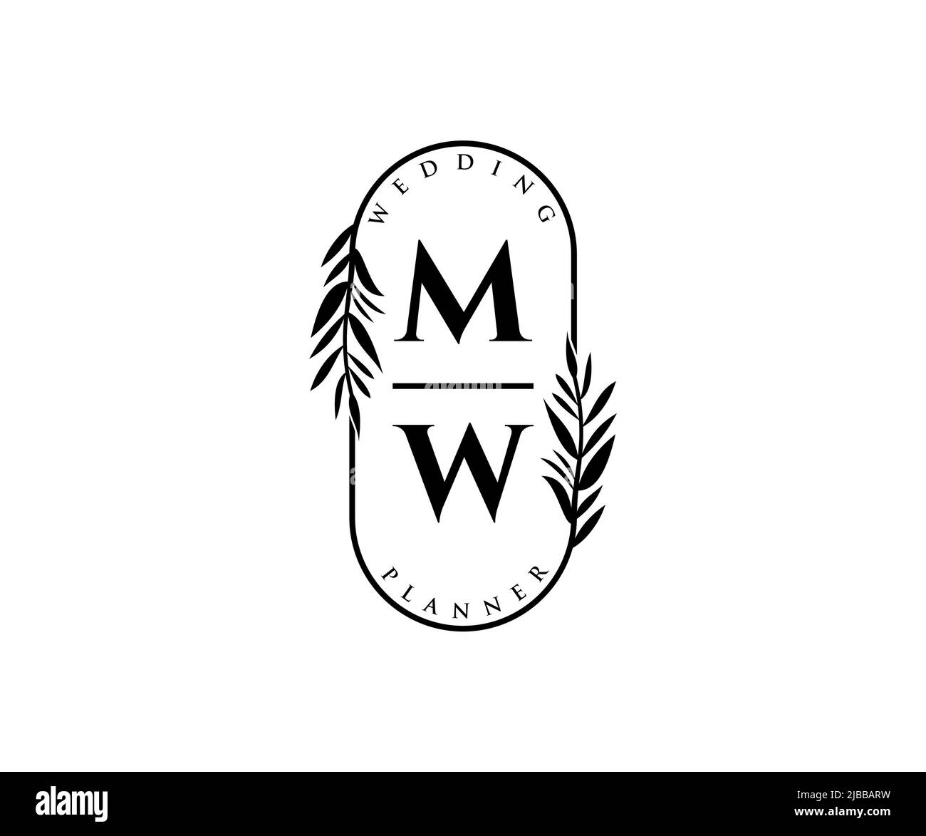MW Initials letter Wedding monogram logos collection, hand drawn modern ...