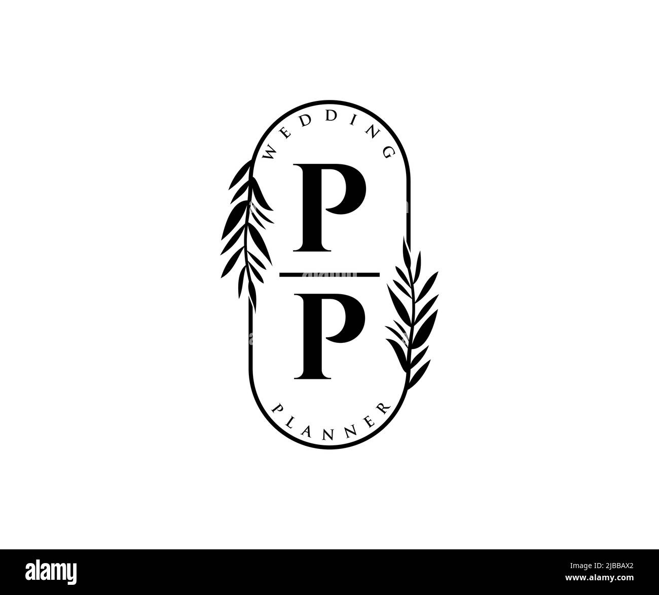 PP Initials letter Wedding monogram logos collection, hand drawn modern ...