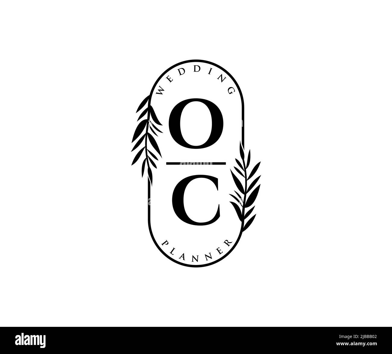 OC Initials letter Wedding monogram logos collection, hand drawn modern ...