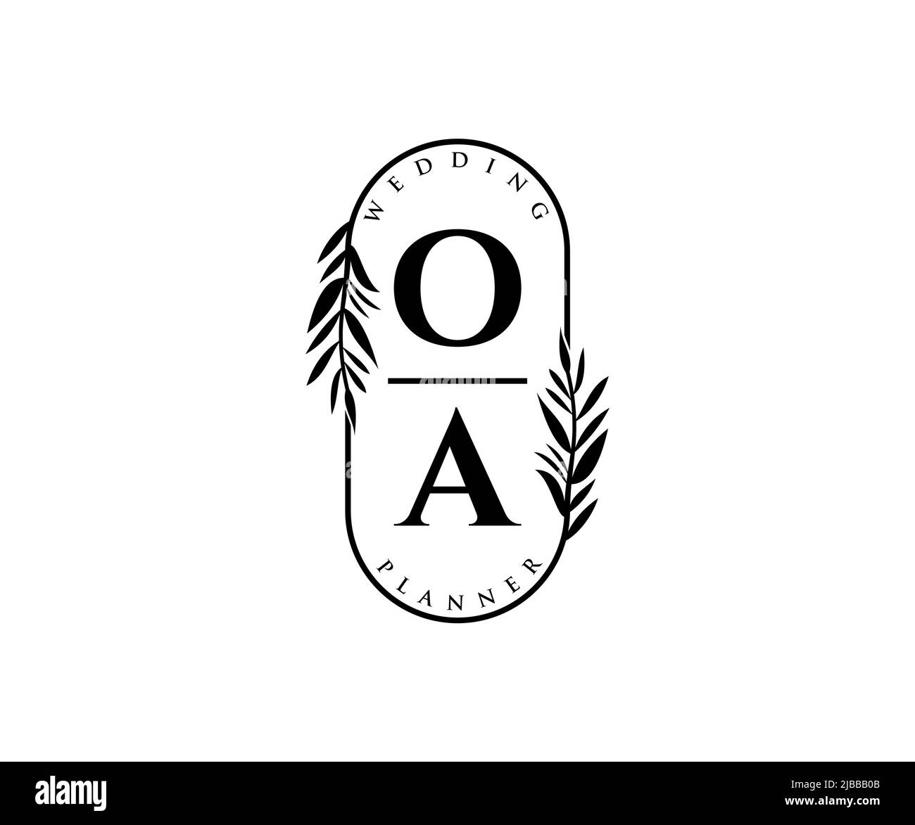 OA Initials letter Wedding monogram logos collection, hand drawn modern ...