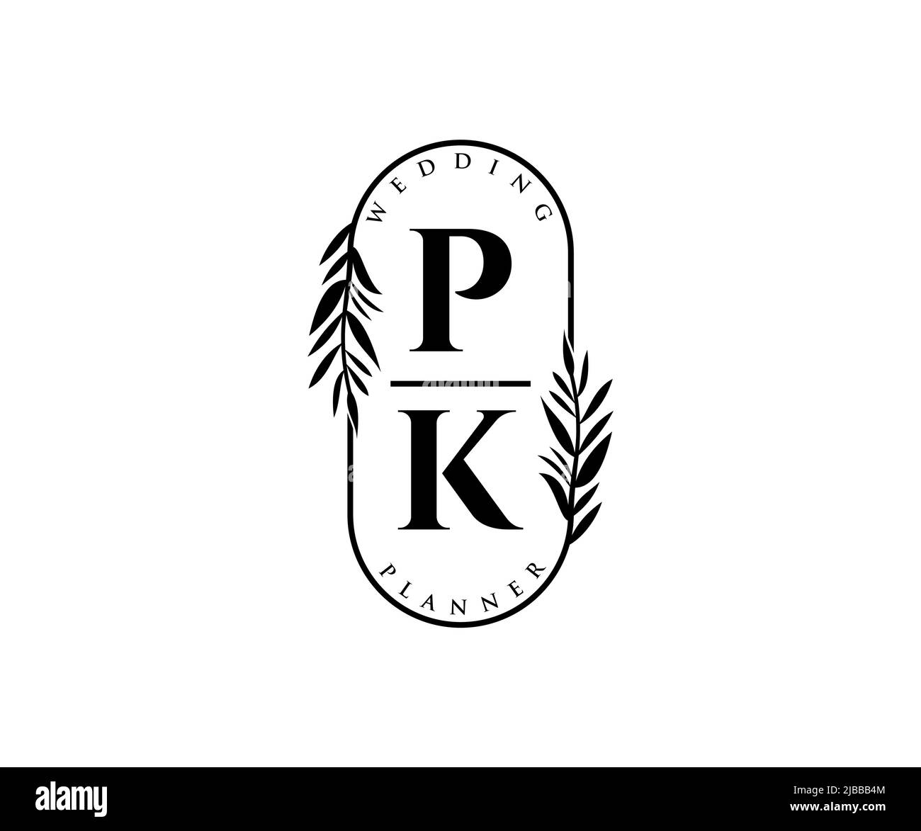 PK Initials letter Wedding monogram logos collection, hand drawn modern minimalistic and floral ...