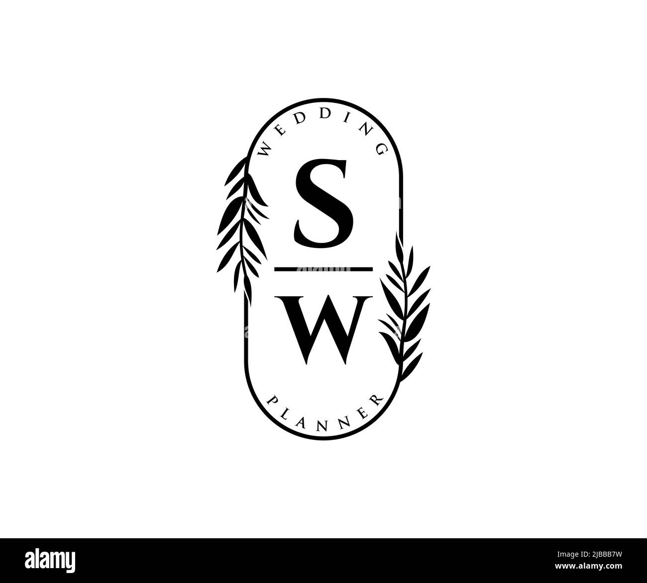 SW Initials letter Wedding monogram logos collection, hand drawn modern ...