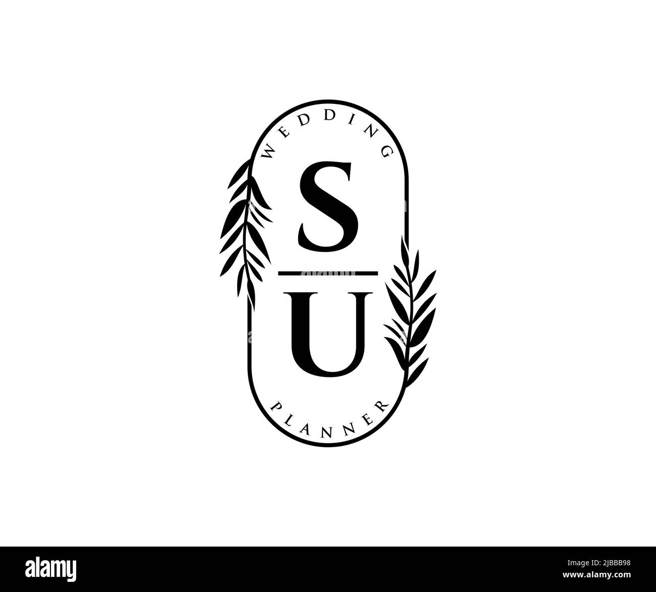 SU Initials letter Wedding monogram logos collection, hand drawn modern ...