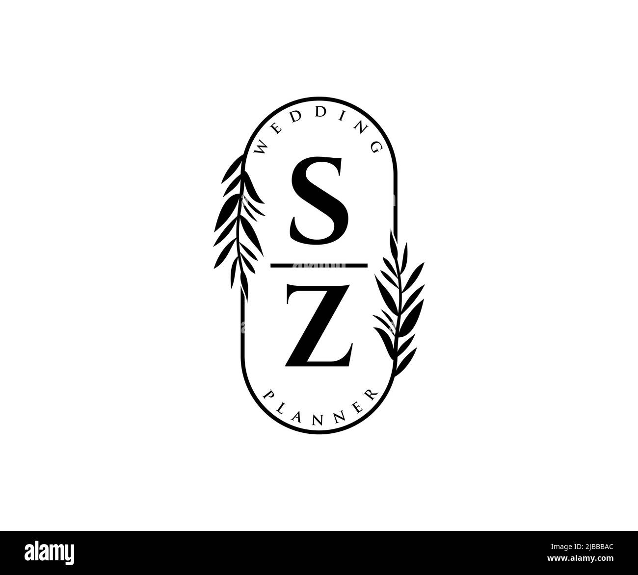 SZ Initials letter Wedding monogram logos collection, hand drawn modern ...