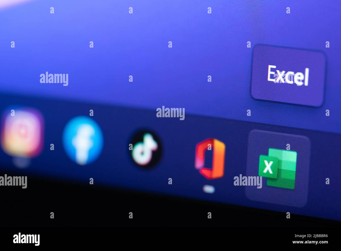 New york, USA - june 3, 2022: Microsoft office excel app on computer ...