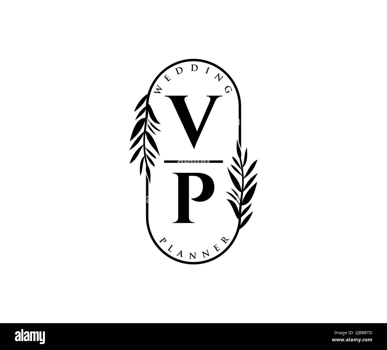 VP Initials letter Wedding monogram logos collection, hand drawn modern ...