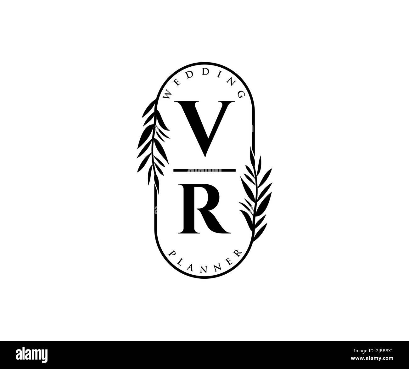 VR Initials letter Wedding monogram logos collection, hand drawn modern ...