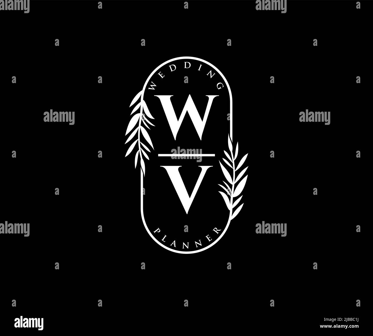 WV Initials letter Wedding monogram logos collection, hand drawn modern ...