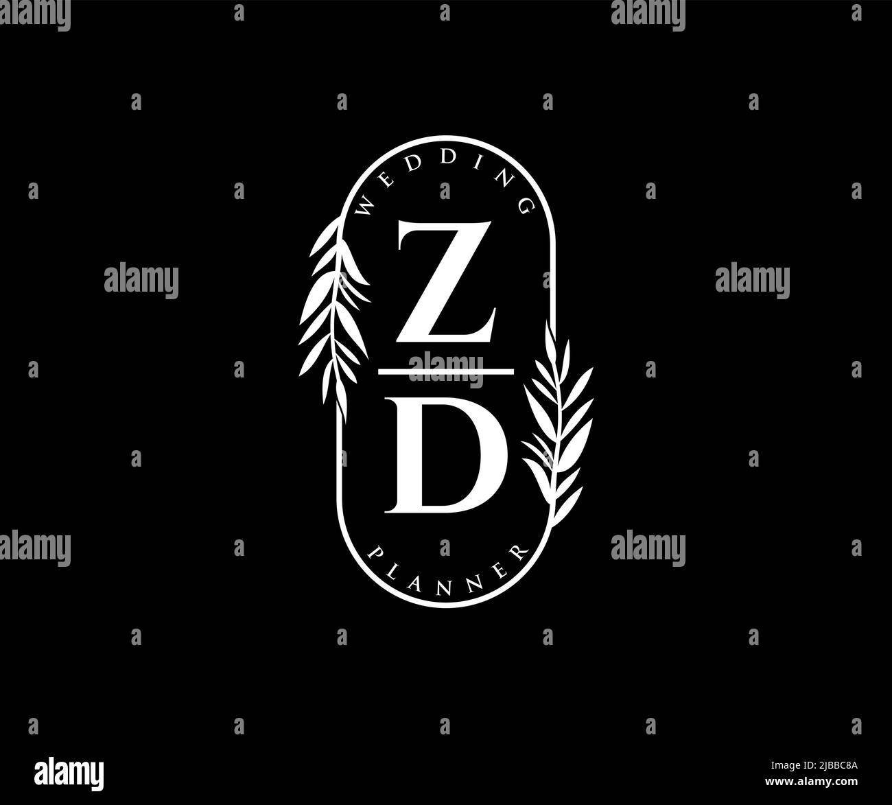 ZD Initials letter Wedding monogram logos collection, hand drawn modern ...