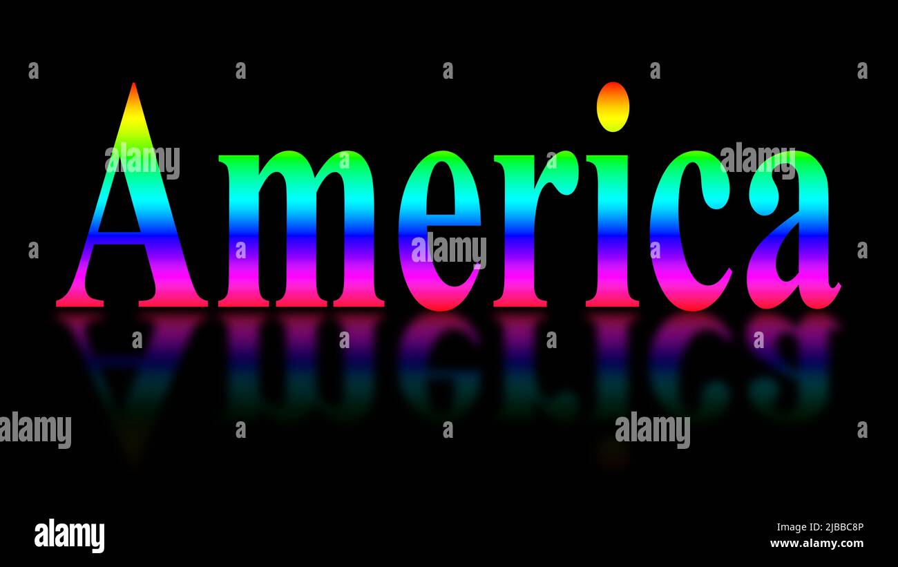 Rainbow sign and reflection illustrating diversity, equality and ...