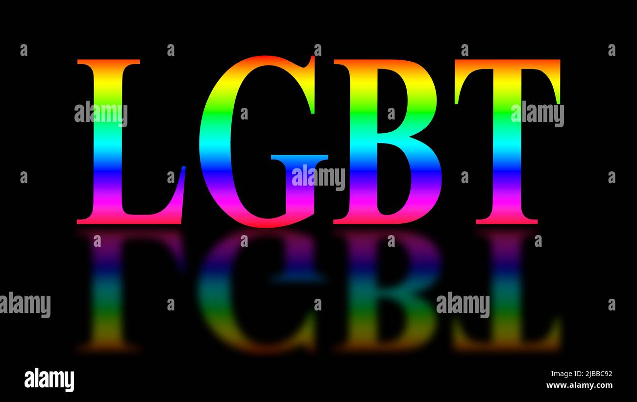 Rainbow sign and reflection illustrating diversity, equality and ...