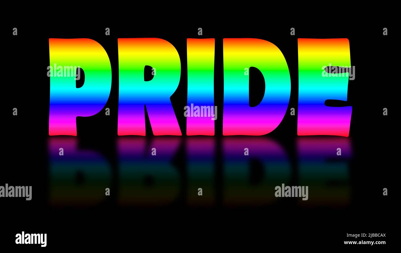 Rainbow sign and reflection illustrating diversity, equality and ...