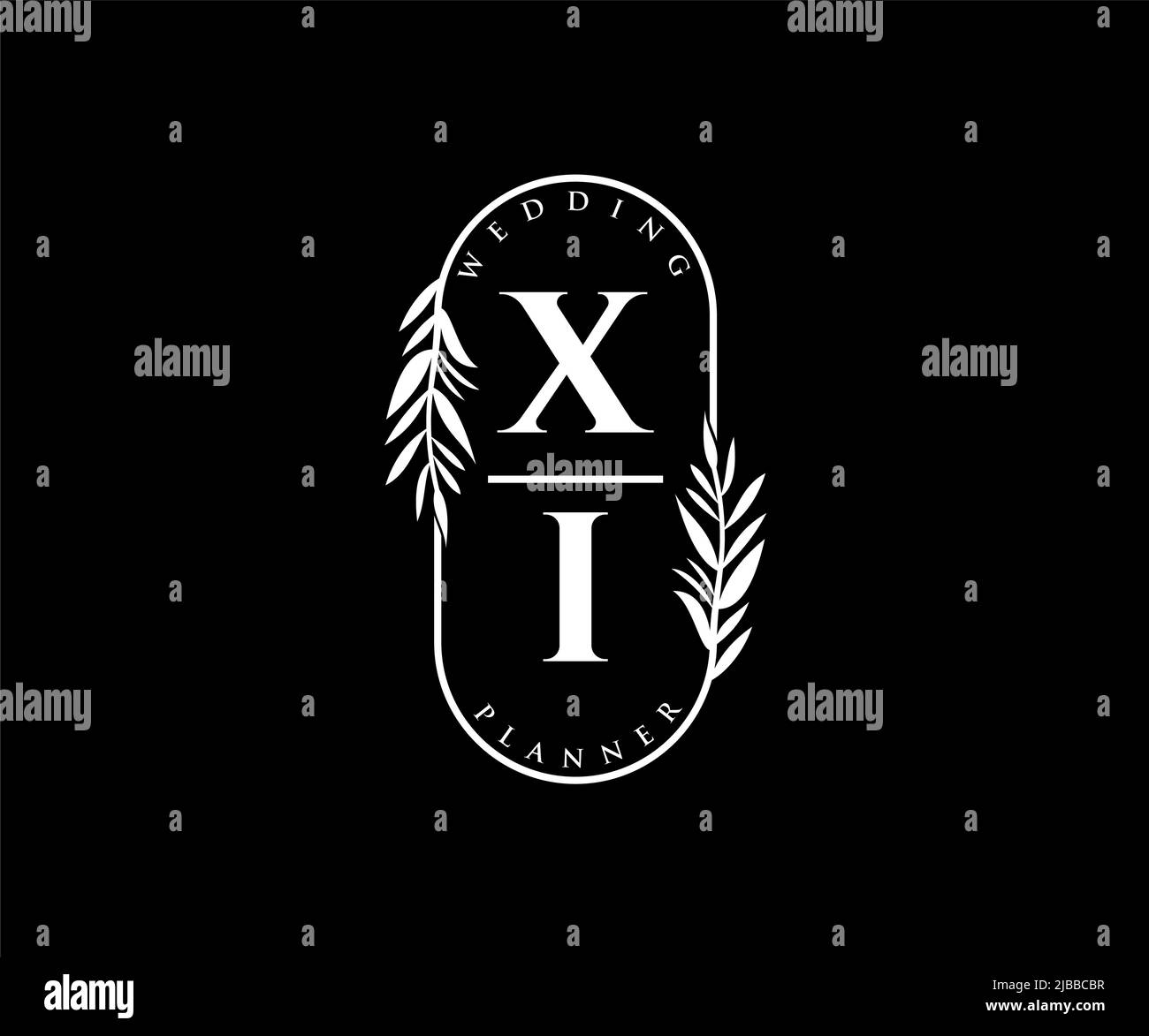 XI Initials letter Wedding monogram logos collection, hand drawn modern ...