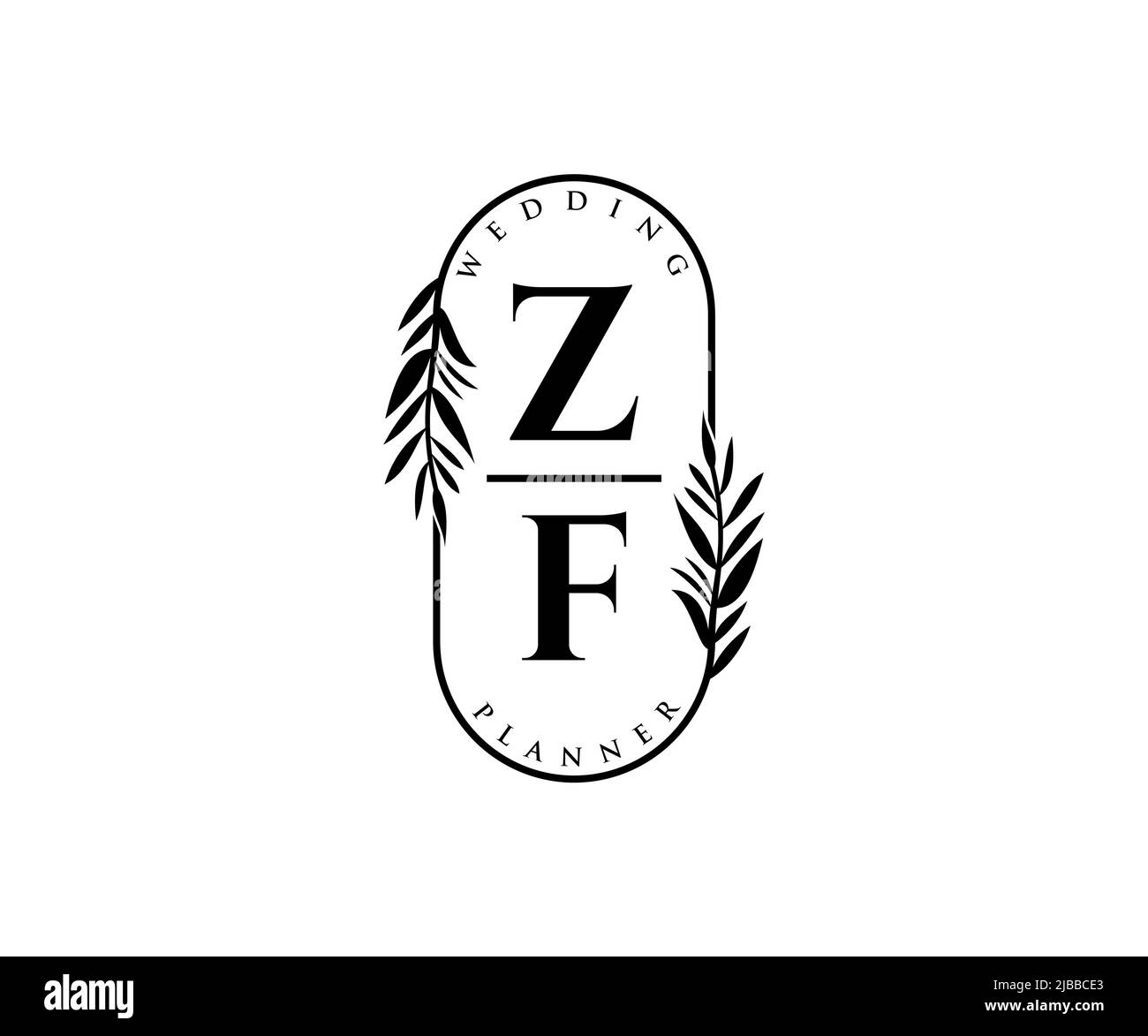 ZF Initials letter Wedding monogram logos collection, hand drawn modern ...