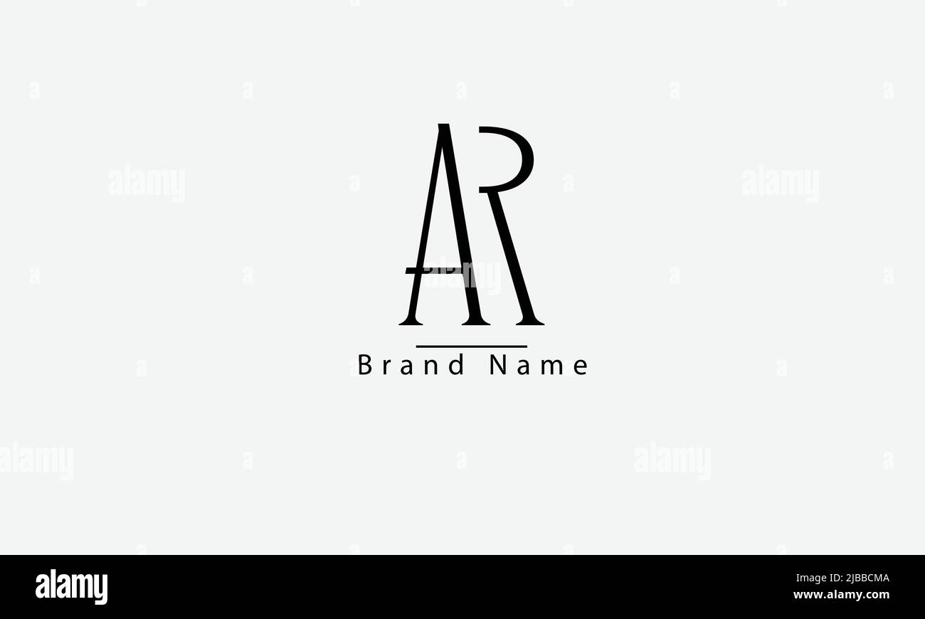 Ar logo design template minimal Black and White Stock Photos & Images ...
