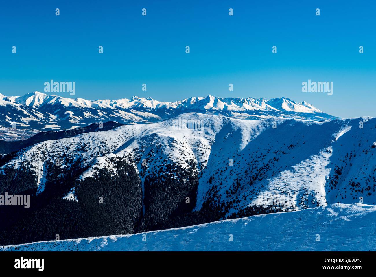 Eastern part of Western Tatras with Bystra and Cervene vrchy mountain ...
