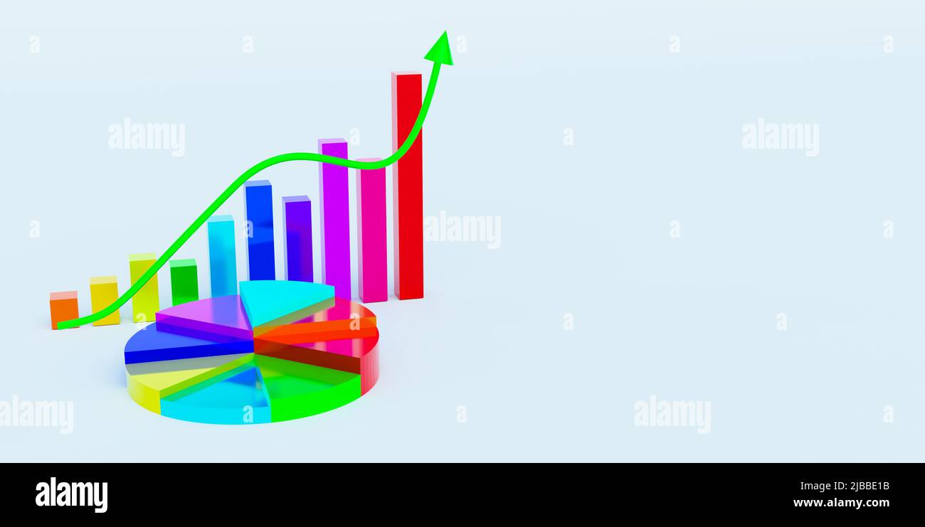 business chart on white background, 3d illustration rendering Stock ...