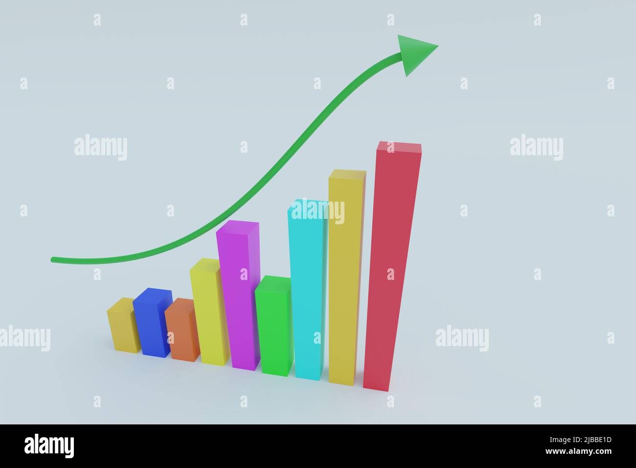business chart on white background, 3d illustration rendering Stock ...