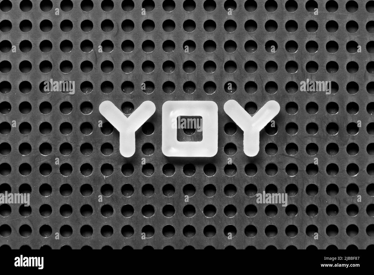 White alphabet letter in word YOY (abbreviation of year over year) on ...