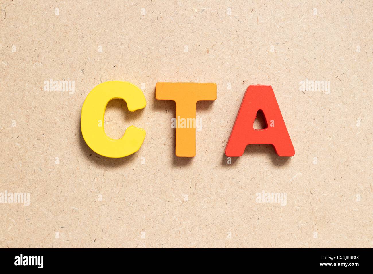 Color alphabet letter in word CTA (Abbreviation of Call to action or ...