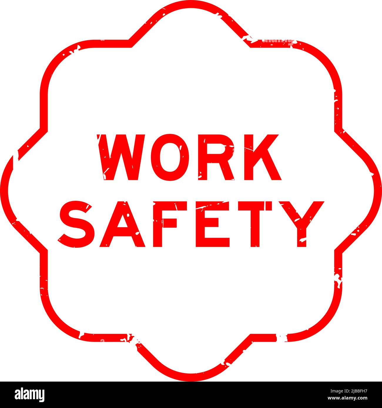 Grunge red work safety word rubber seal stamp on white ckground Stock ...