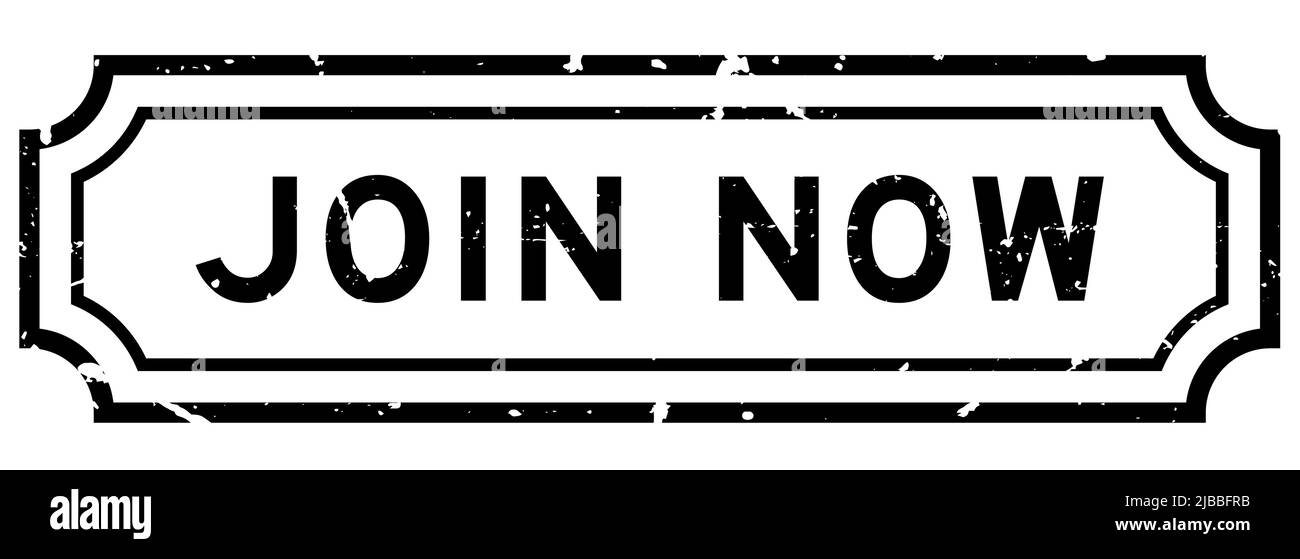 Grunge black join now word rubber seal stamp on white background Stock ...