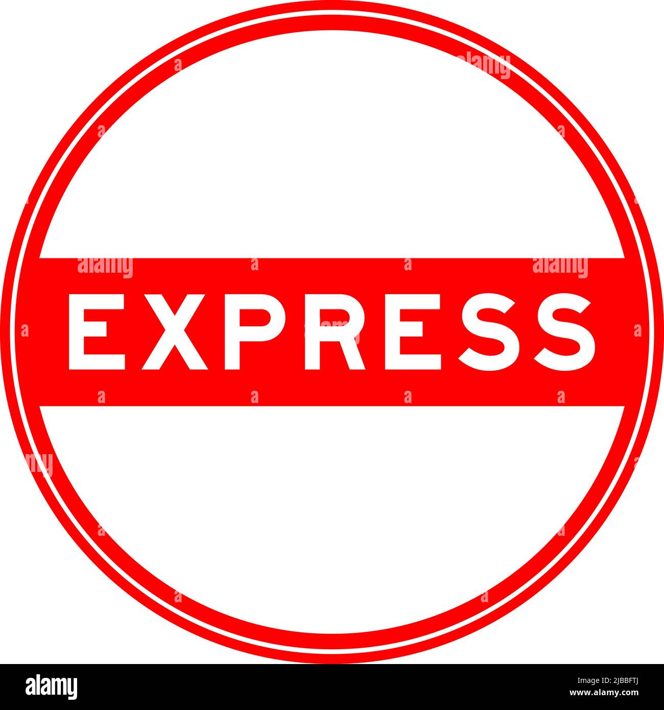 Red color round seal sticker in word express on white background Stock ...