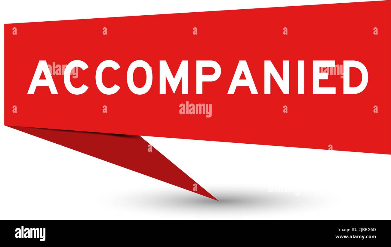 Red color speech banner with word accompanied on white background Stock ...