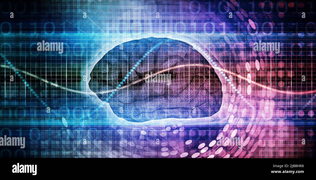 Data Science Machine Learning with Brain Technology Stock Photo - Alamy