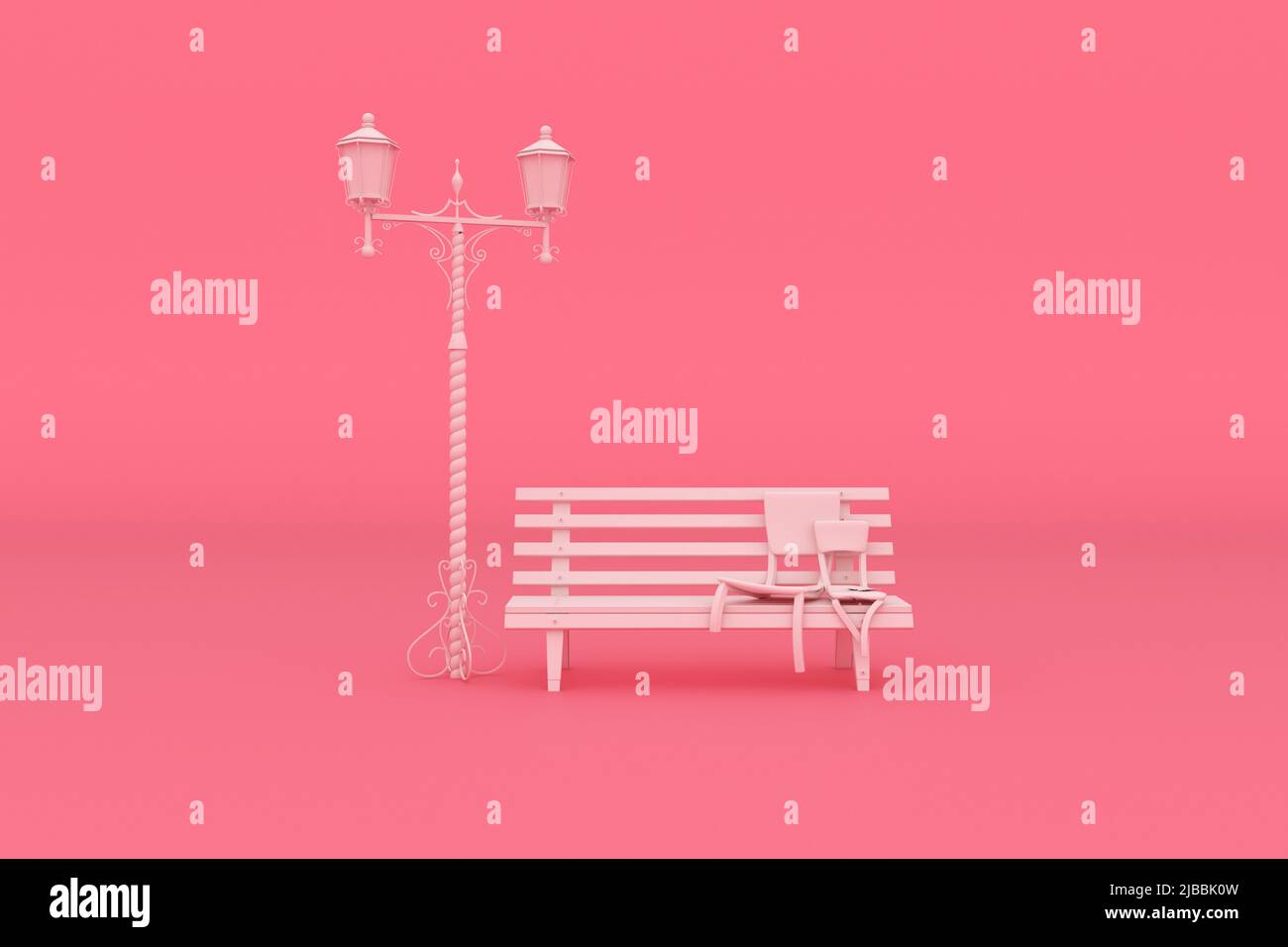 Park chair isolated on pink background, 3D rendering Stock Photo - Alamy