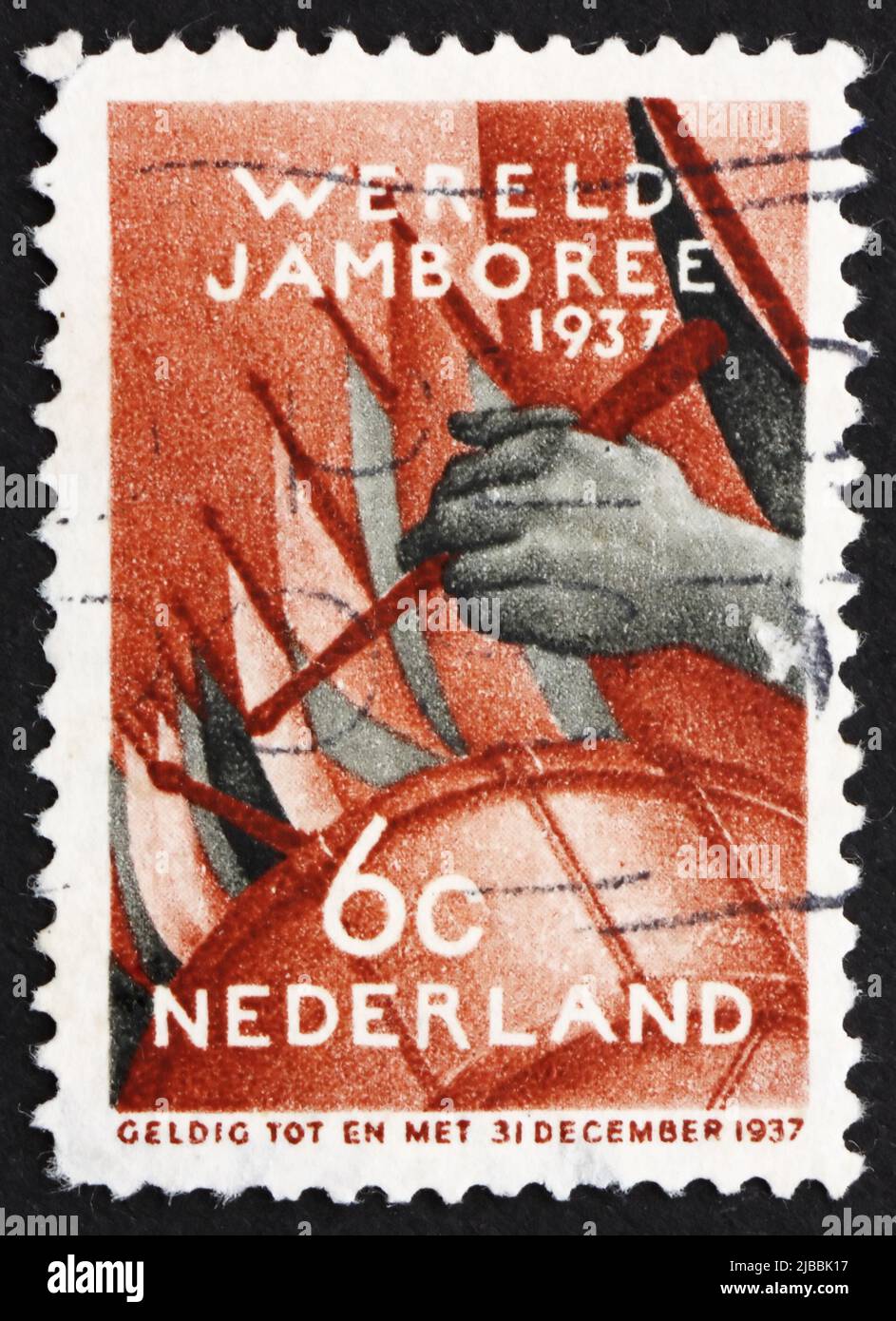 NETHERLANDS - CIRCA 1937: a stamp printed in the Netherlands shows ...
