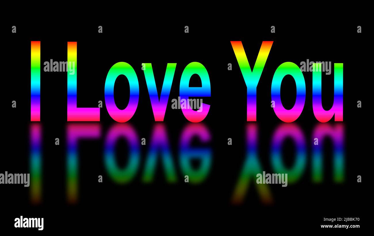 Rainbow sign and reflection illustrating diversity, equality and ...