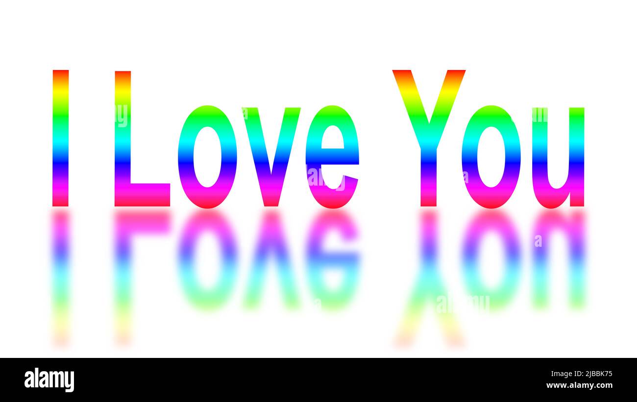 Rainbow sign and reflection illustrating diversity, equality and ...