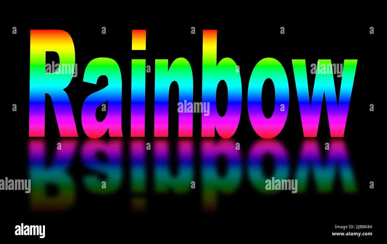 Rainbow sign and reflection illustrating diversity, equality and ...