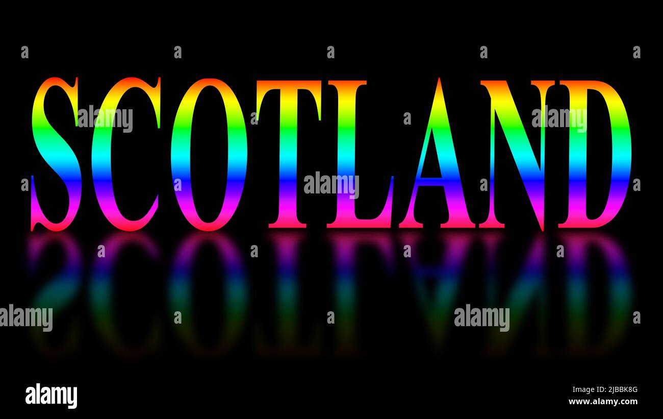 Rainbow sign and reflection illustrating diversity, equality and ...