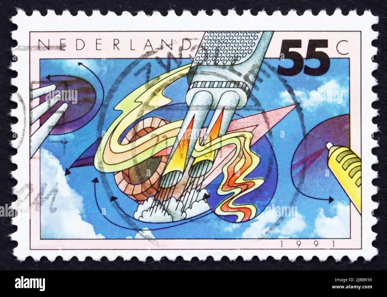 NETHERLANDS - CIRCA 1991: a stamp printed in the Netherlands shows Air ...