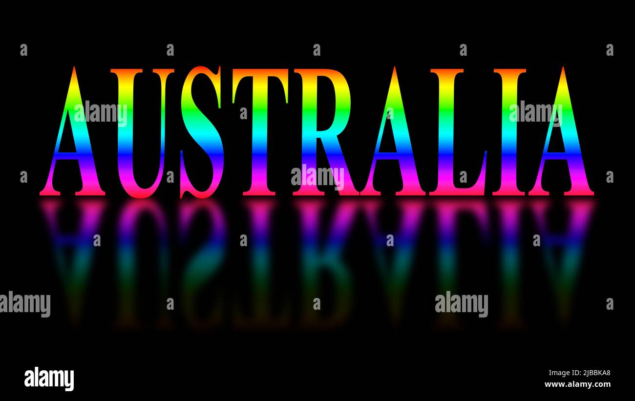 Rainbow sign and reflection illustrating diversity, equality and ...