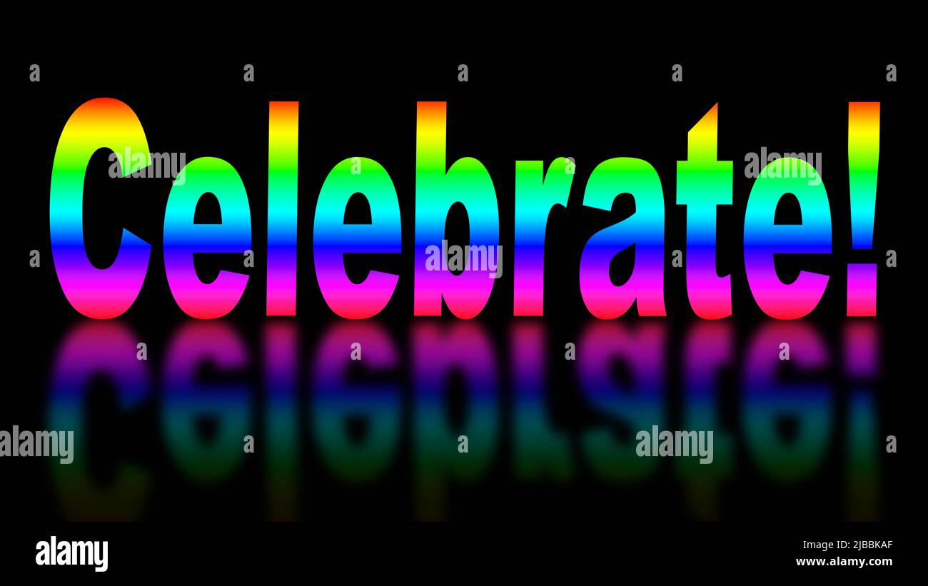 Rainbow sign and reflection illustrating diversity, equality and ...