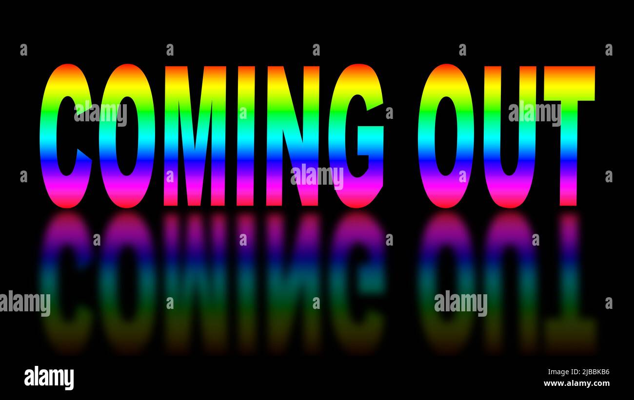 Rainbow sign and reflection illustrating diversity, equality and ...