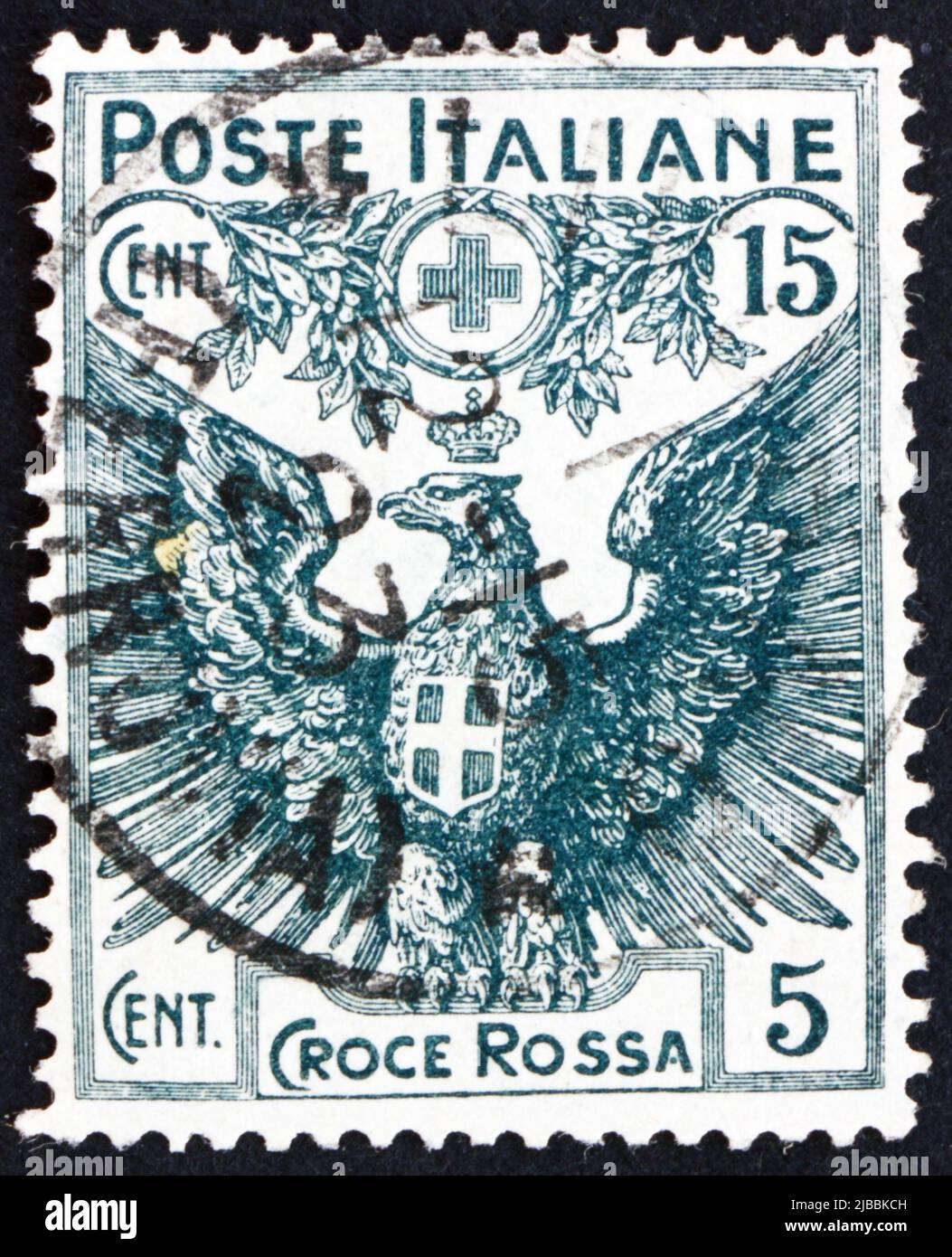 ITALY - CIRCA 1915: a stamp printed in the Italy shows Italian Eagle ...