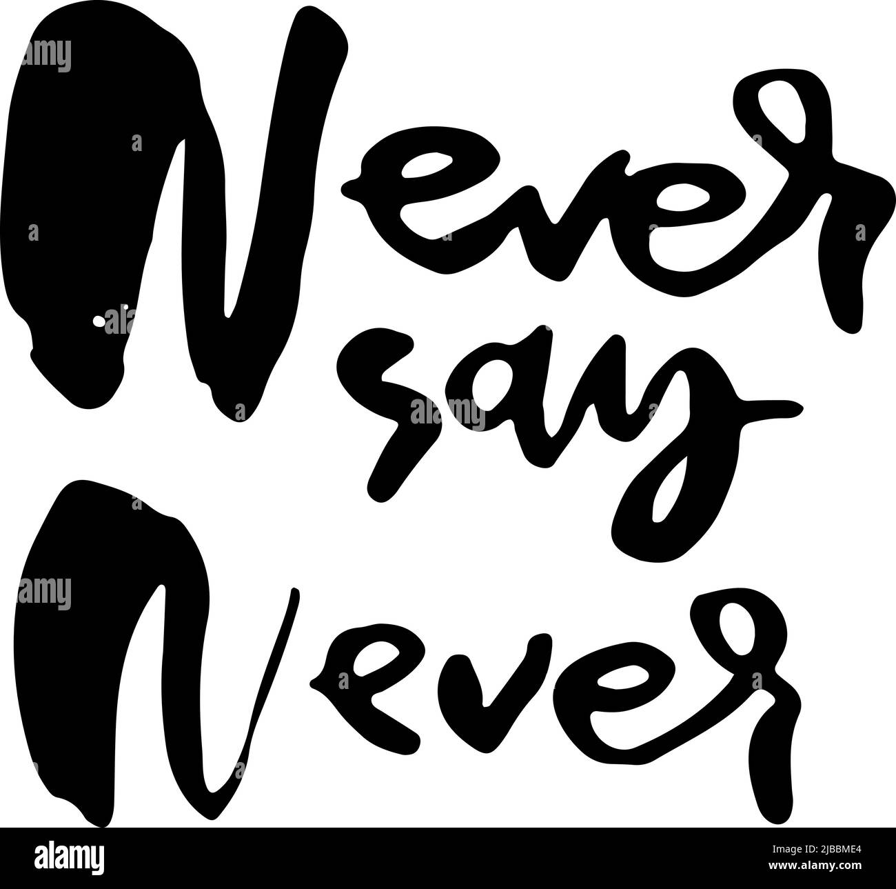Never say never. Positive motivation poster. Modern brush lettering ...