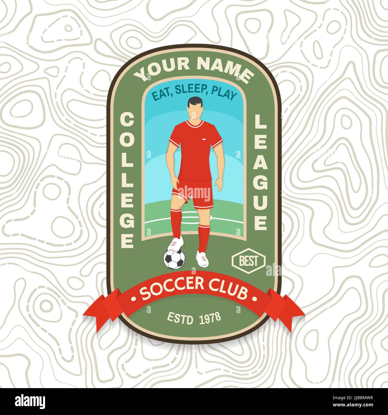 Soccer, football club patch design. Vector illustration Stock Vector ...