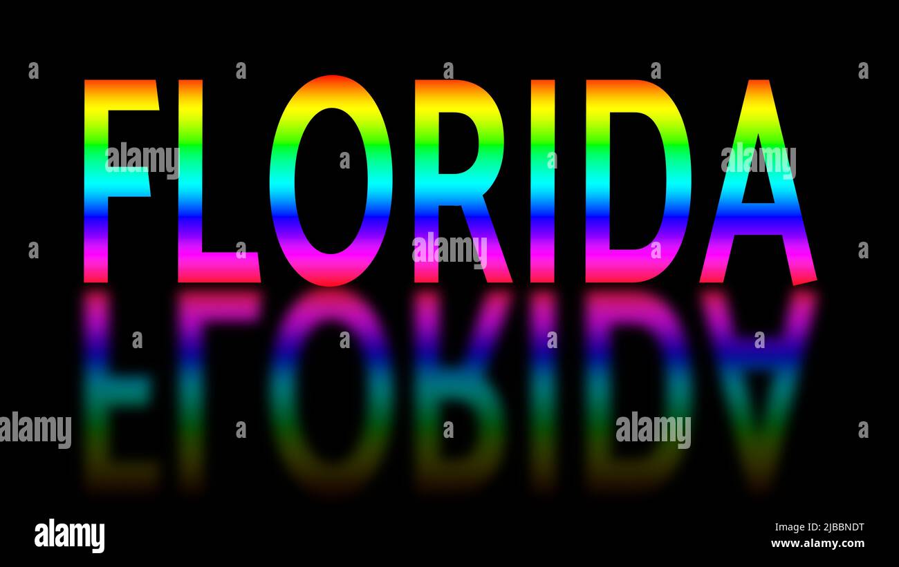 Rainbow sign and reflection illustrating diversity, equality and ...