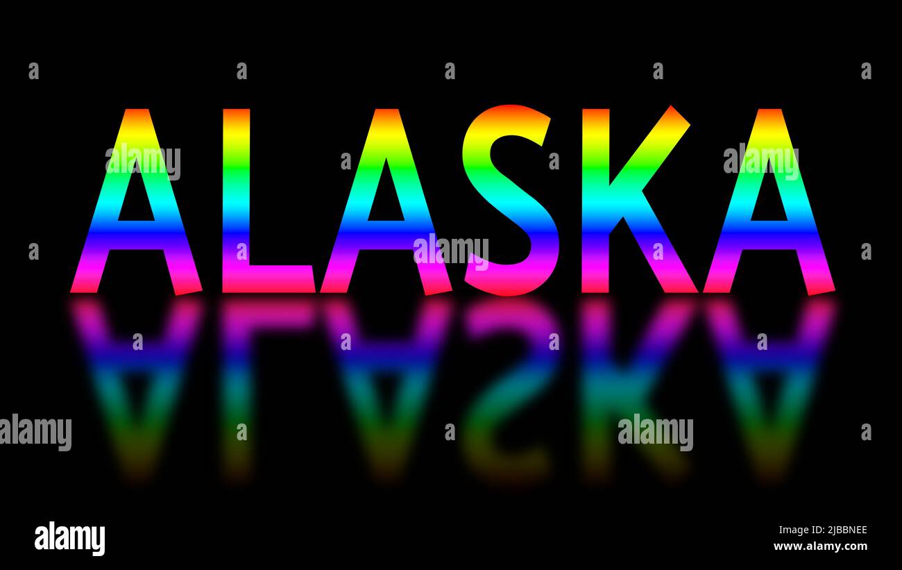 Rainbow sign and reflection illustrating diversity, equality and ...