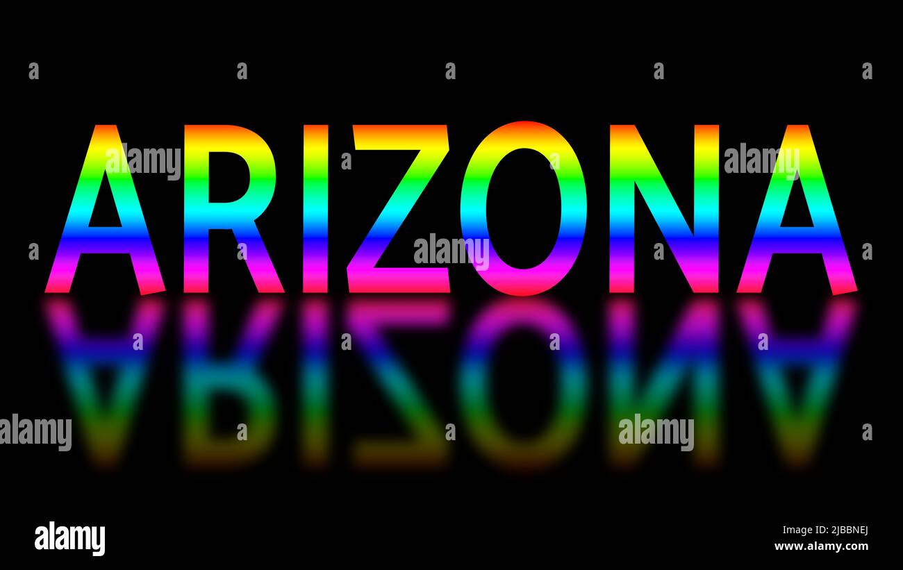 Rainbow sign and reflection illustrating diversity, equality and ...