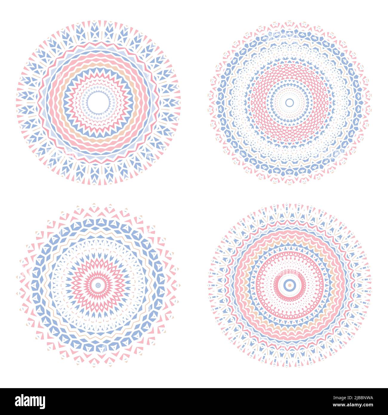 Vector graphic of color mandala circles. Round ornate shapes. Geometric decorative circles Stock ...