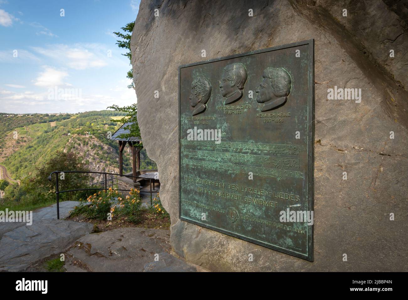 Plaque to remember the creators of the Loreley poem song Clemens ...