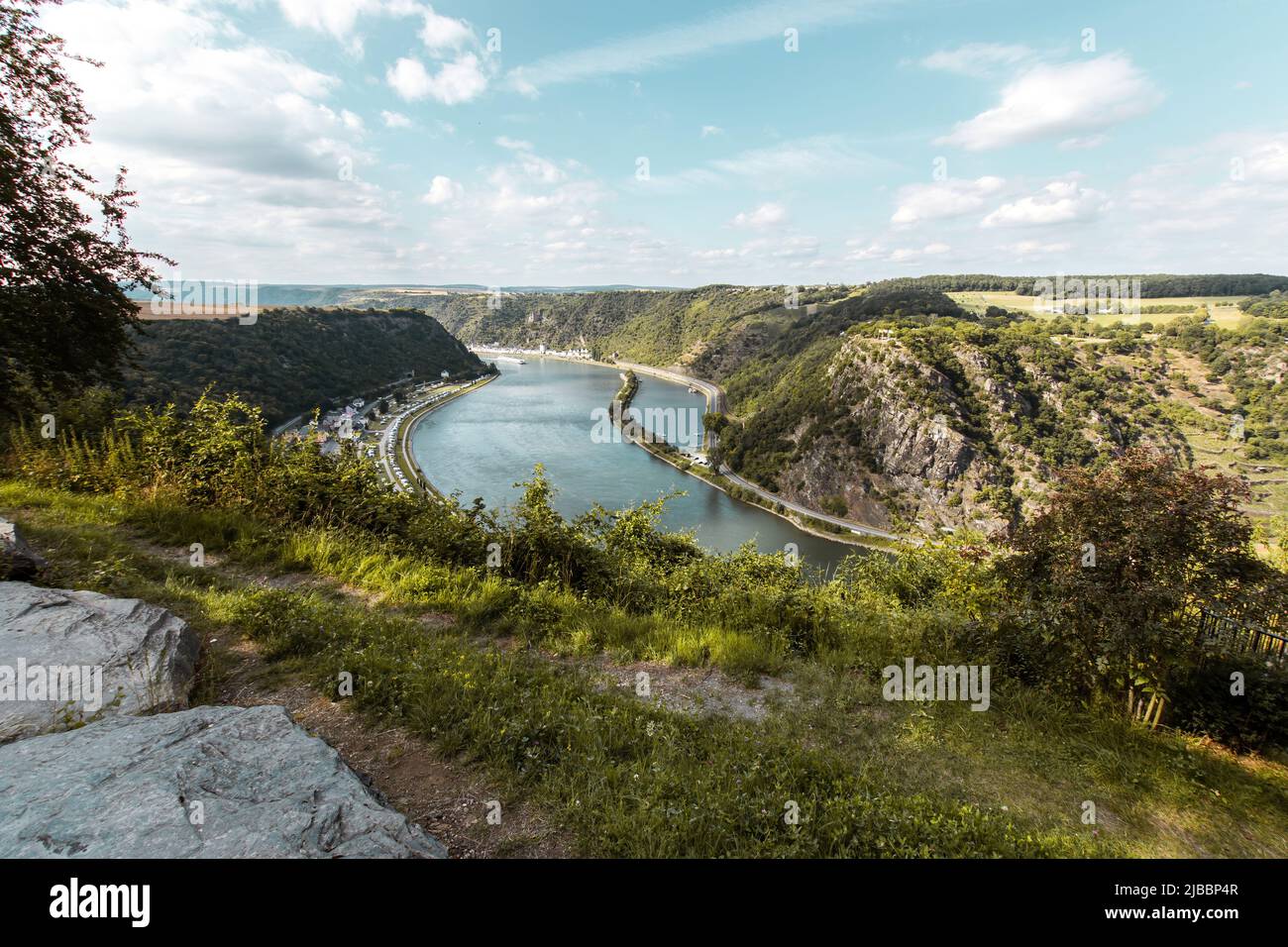 Scenic view of Unesco World Heritage Site Upper Middle Rhine Valley ...