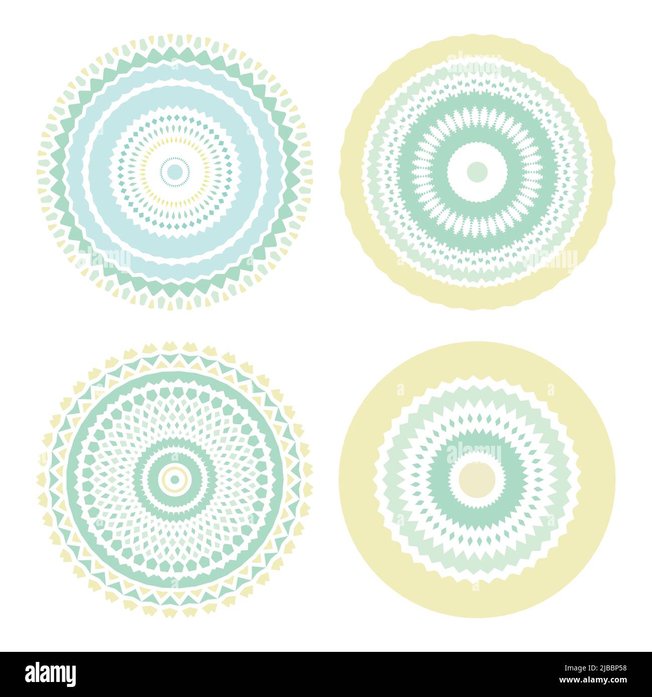 Vector graphic of color mandala circles. Round ornate shapes. Geometric ...